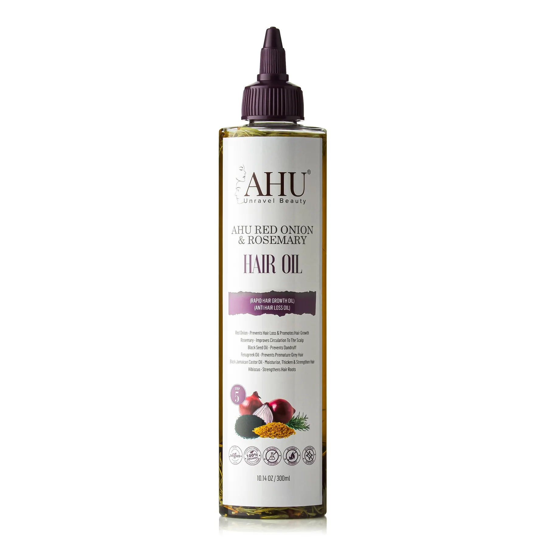 AHU Red Onion & Rosemary Hair Oil (300ml) – CC Hair & Beauty