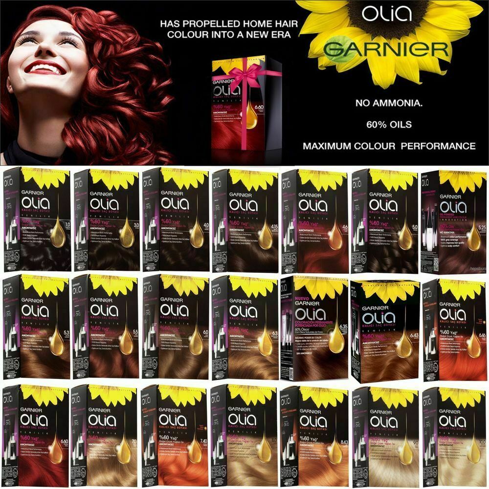 Garnier OLIA Permanent Hair Dye Colour Cream Different Shades Ammonia ...
