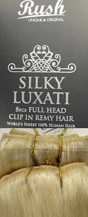 Rush Silky Luxati Clip in Hair Extensions 8 Pcs Full Head Set 14,18,22 ...